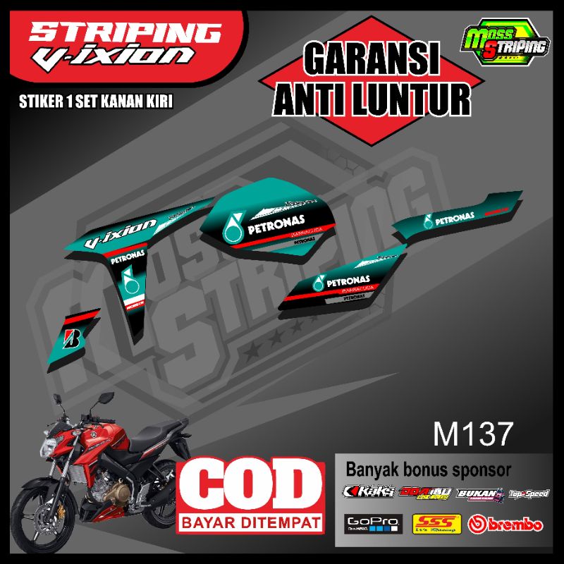 Jual Stiker Striping Motor Yamaha New Vixion Advance / Viksen / Vixsen - Lis Variasi Stiker ...