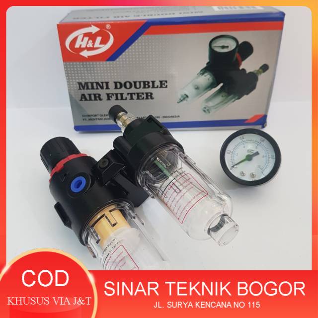 Jual H&L Mini Double Air Filter kompresor 2 tabung 1/4" hnl | Shopee ...