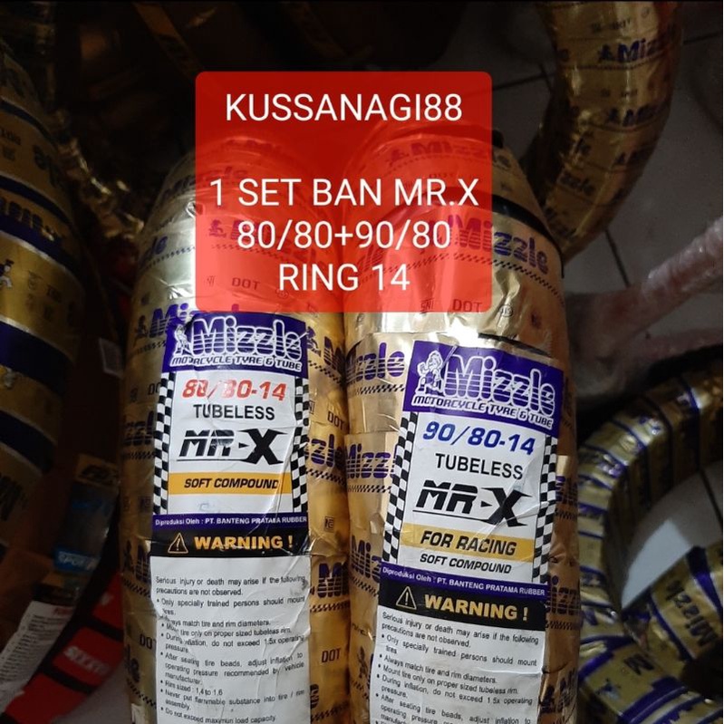 Jual PAKET BAN MOTOR MIZZLE MR X 80/80-14 dan 90/80-14 MATIC RING 14 ...