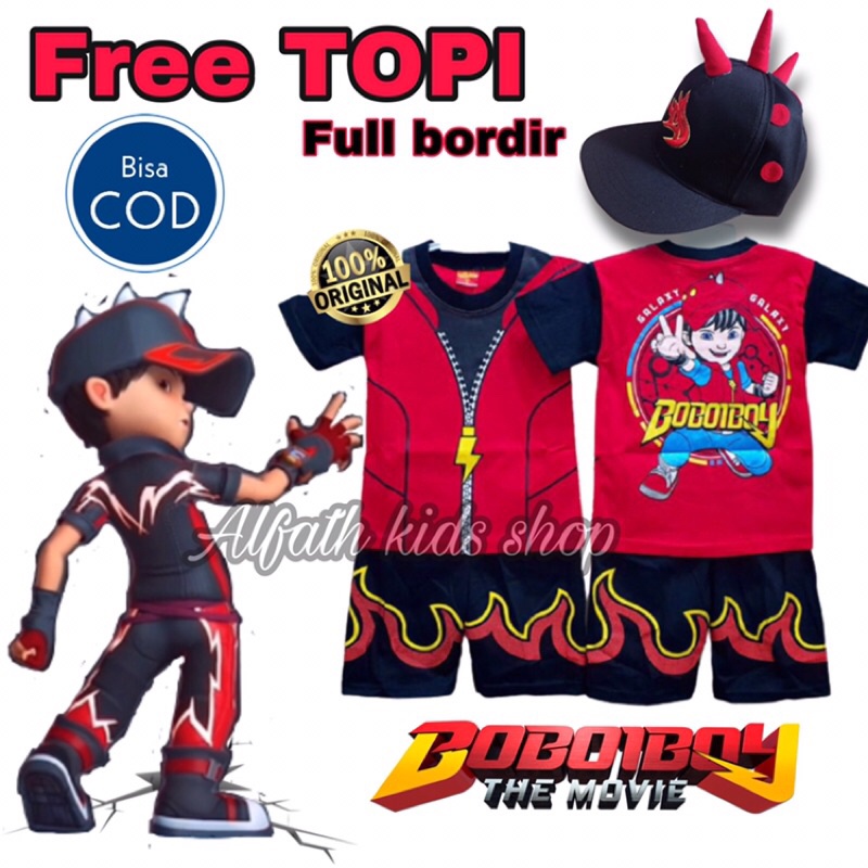 Jual SETELAN BAJU KOSTUM BOBOIBOY ANAK GRATIS TOPI USIA2 -10 TAHUN ...