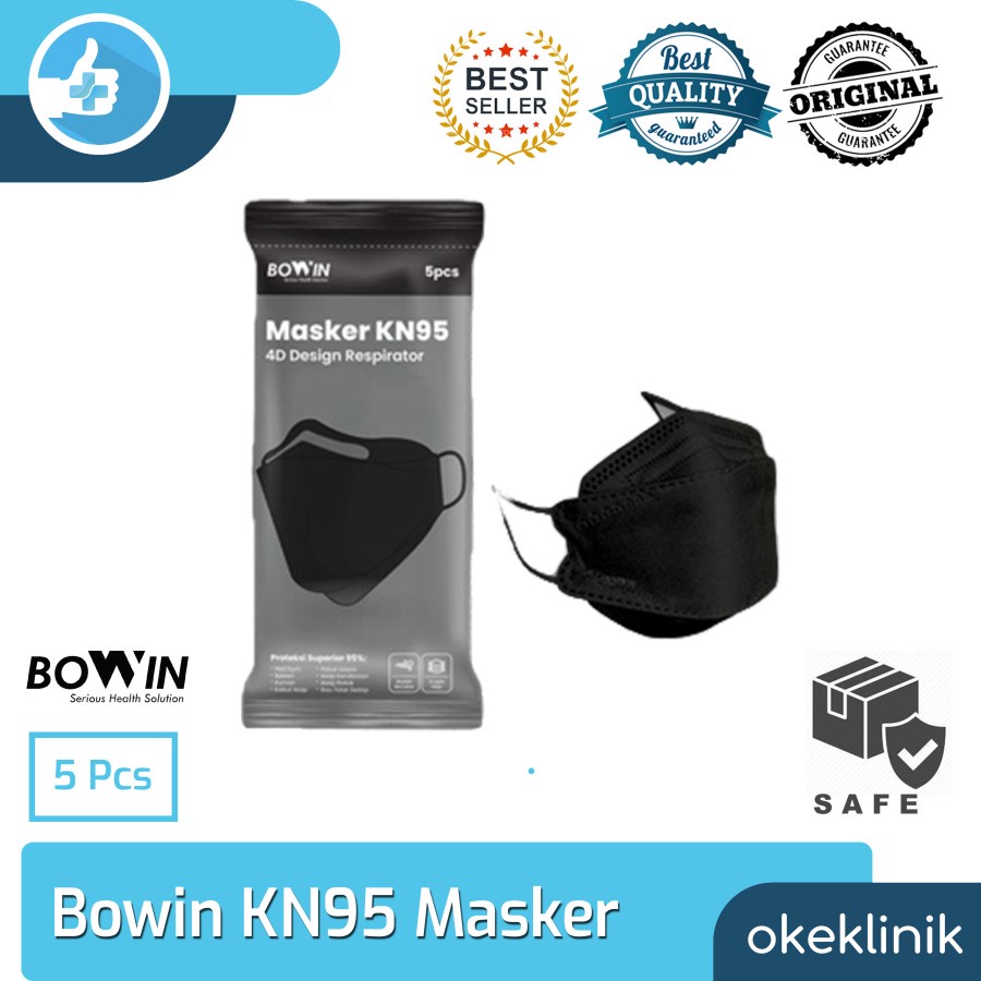 Jual BOWIN Masker KN95 4D EVO (Design KF94 Korea) 4Ply 1 pax @5pcs | Shopee Indonesia
