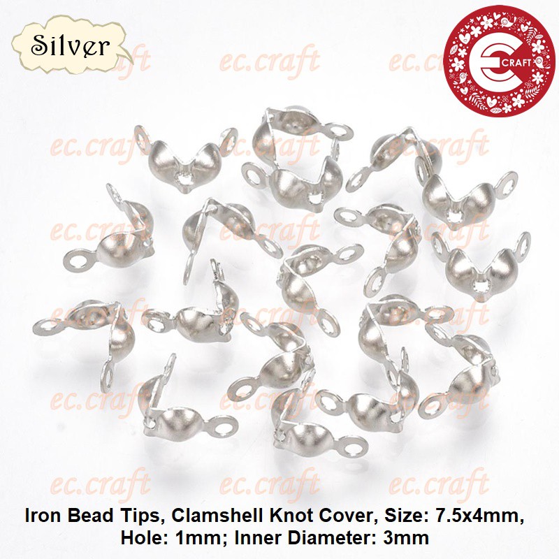 Jual BOTTOM CLAMP CLAM SHELL BEADS END TIPS WITH OPEN LOOP (JEPITAN ...