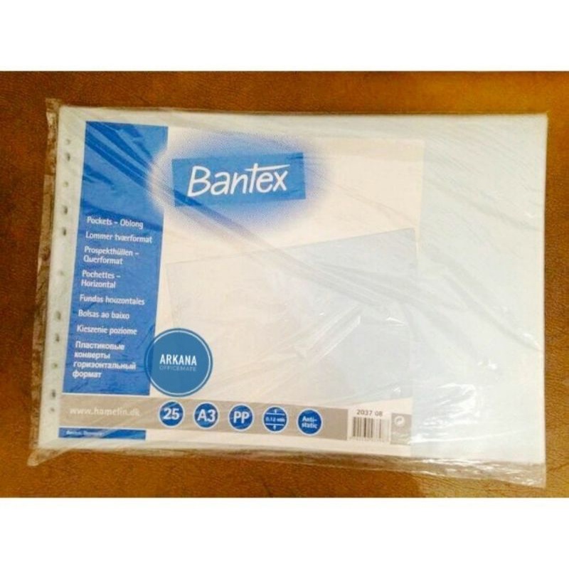 Jual Bantex PP Pocket Sheet Protector size A3 Landscape 2037 25pcs/pack ...