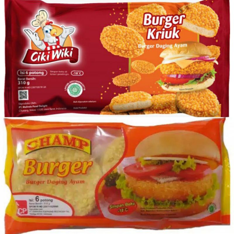 Jual Champ Burger/Champ/Crispy Chicken Burger/Champ Chicken Burger Isi ...