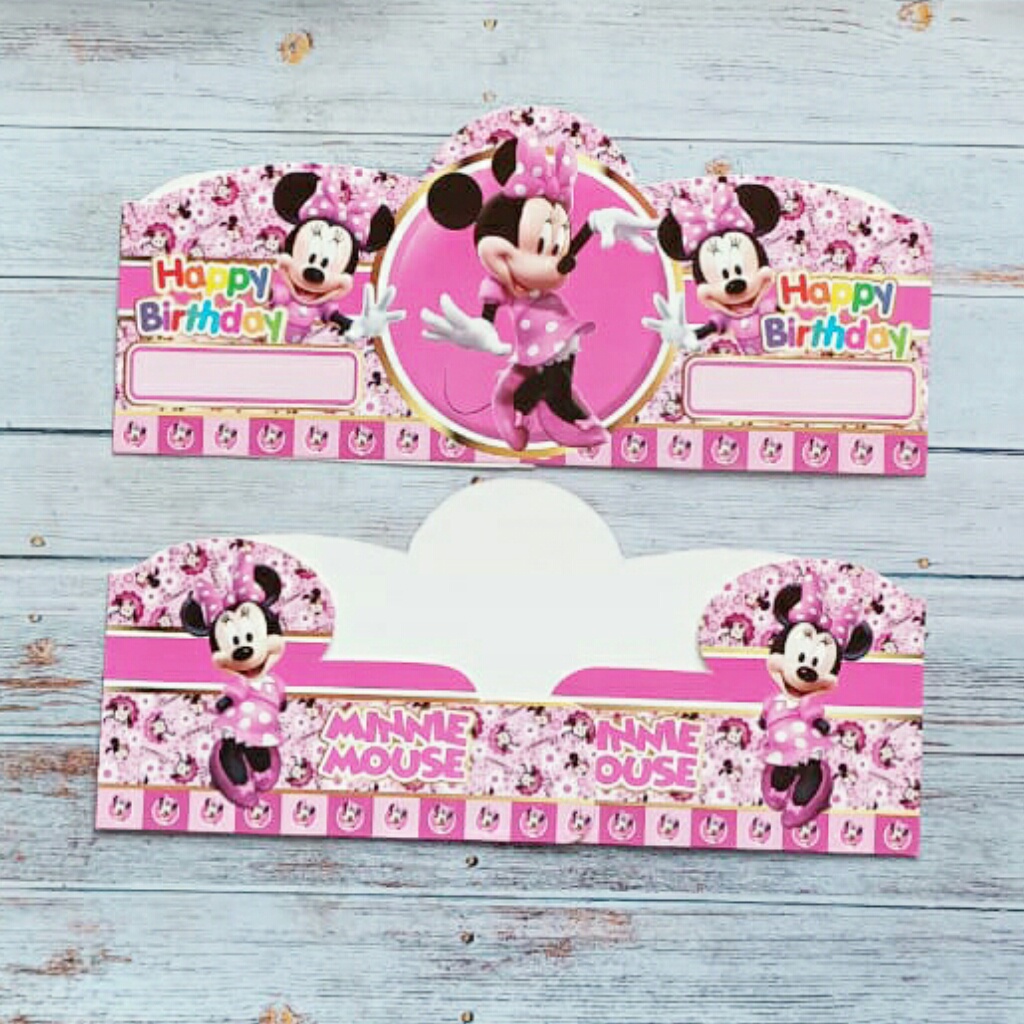 Jual topi ulang tahun happy birthday karakter mini minnie mouse ...