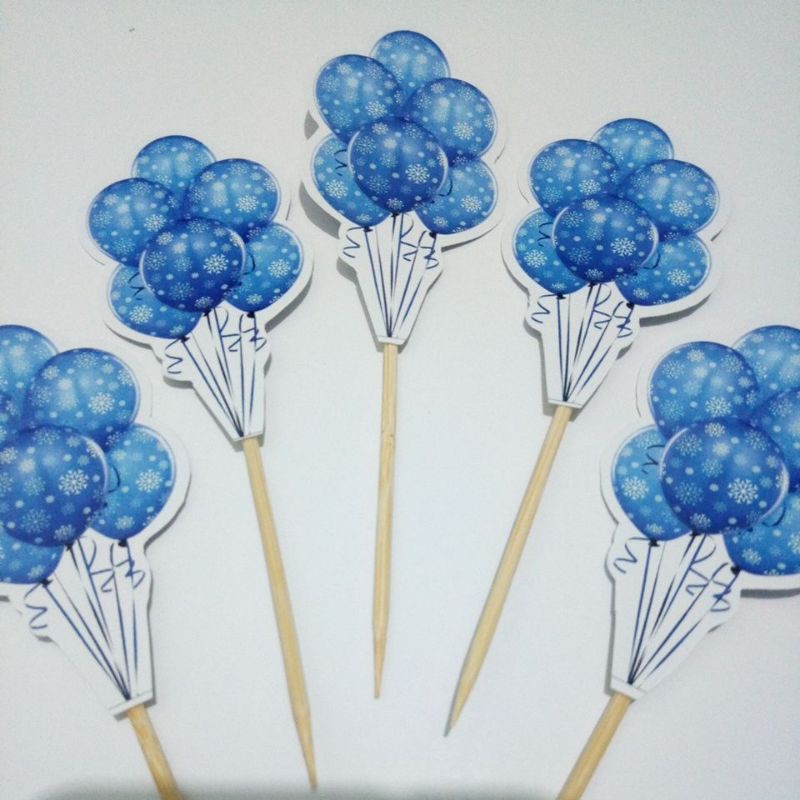 Jual topper cake ballon biru,pink, per pcs/satuan hiasan kue ulang ...