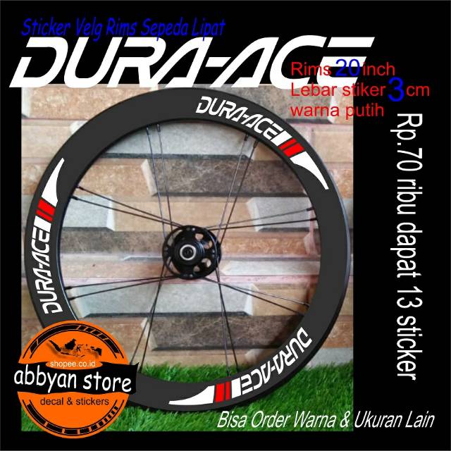 Jual Sepeda Lipat Decal Stiker Rims Sticker Folding Bike Dura ace ...
