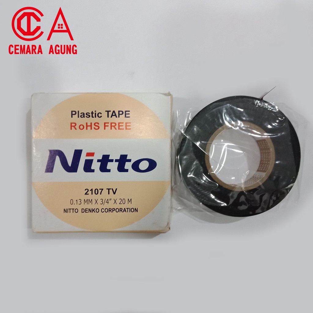 Jual Isolasi Listrik Nitto 0.13mmX3/4inX20M Hitam Plastik Tape | Shopee ...