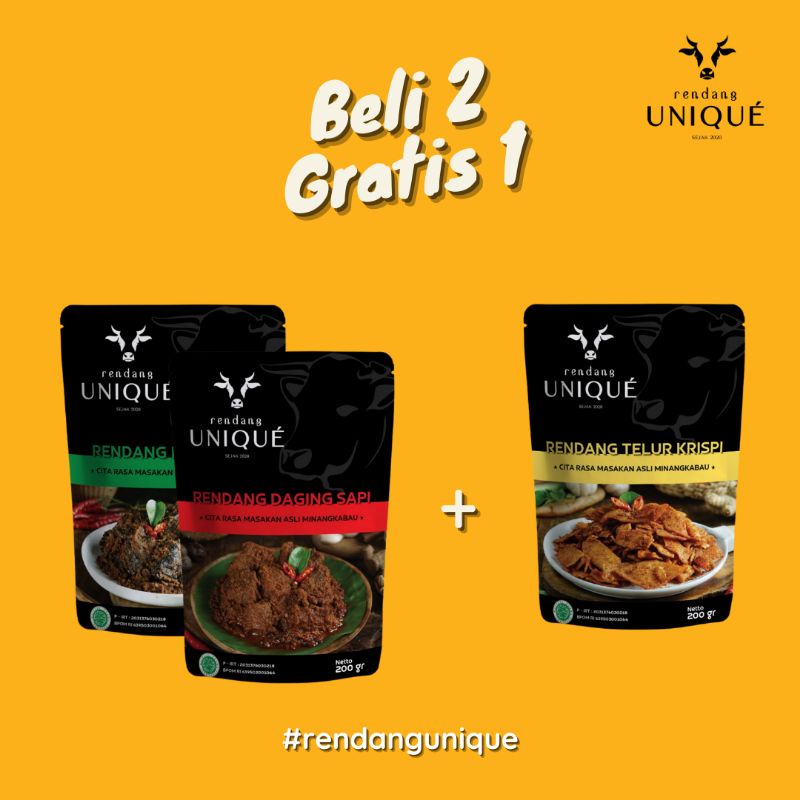 Jual Rendang Unique Beli 2 bks + Gratis 1 bks Rendang Telur Krispi ...