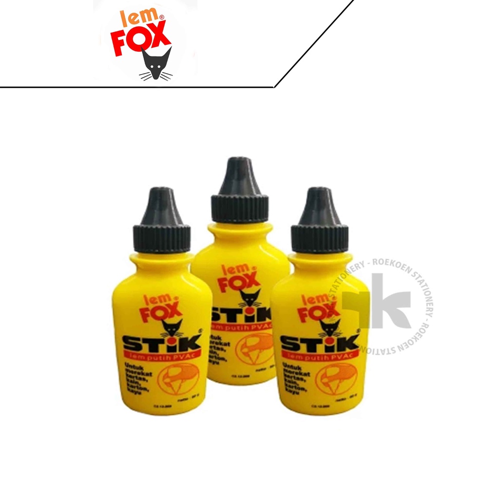 Jual Fox Lem Putih PVAC Botol STIK 60gr (Botol Kuning) | Shopee Indonesia