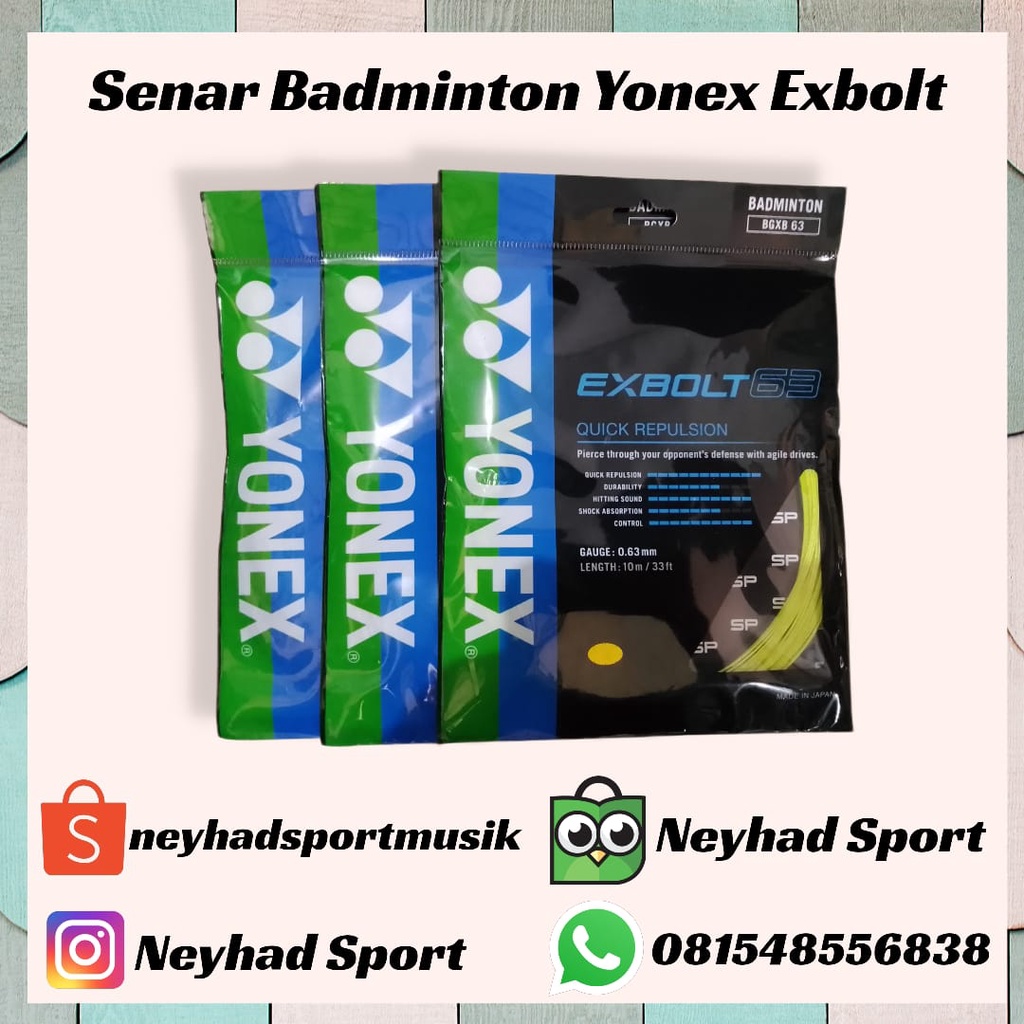 Jual Senar Badminton Yonex Exbolt Original / Senar Yonex Exbolt ...