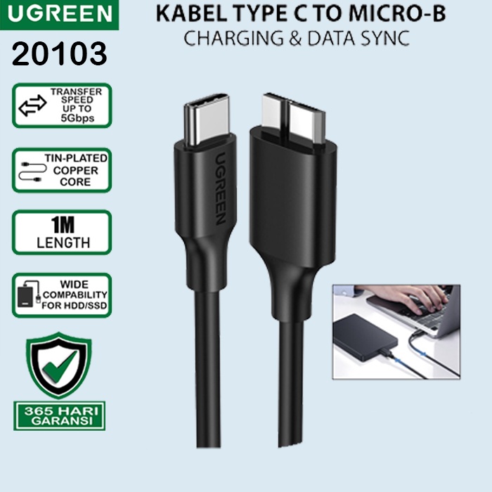 Jual Ugreen 20103 Kabel Data Transfer Type C To Micro Usb 3 0 Cable Hdd