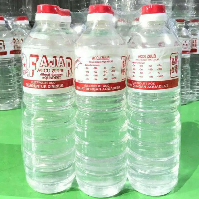 Jual AIR ACCU ZUUR / AIR AKI TUTUP MERAH 1 LITER | Shopee Indonesia