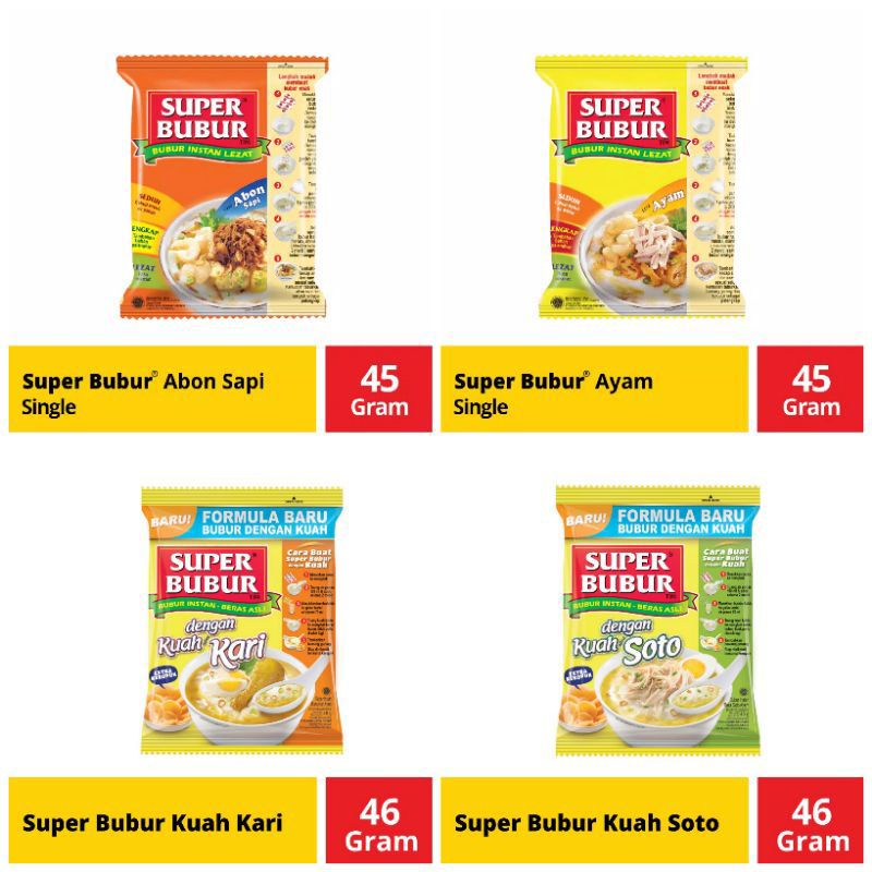 Jual SUPER BUBUR TIM INSTAN BURYAM 45 GRAM RASA AYAM ABON SAPI KUAH ...