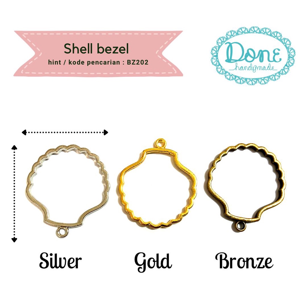 Jual jual open back cameo blank cameo resin frame bingkai resin tiram ...