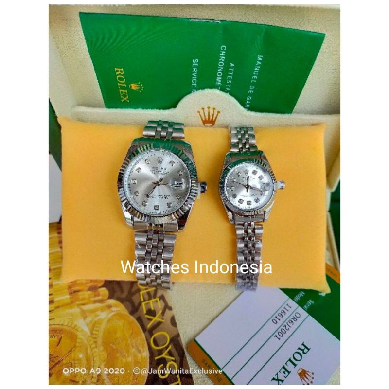 Jual Jam Tangan Couple Rolex Diamond Harga Pasangan 2 Pcs | Shopee ...