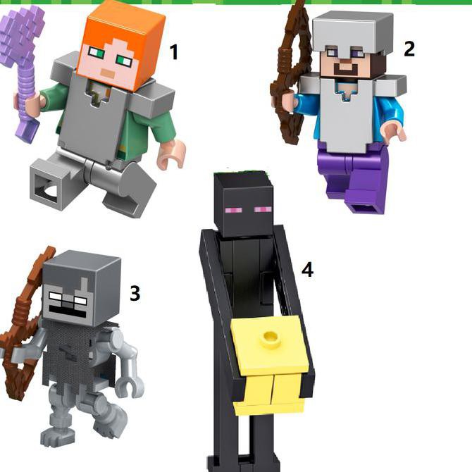 Jual Minecraft Alex Steve Enderman Stray Minifig Minifigure Lego ...