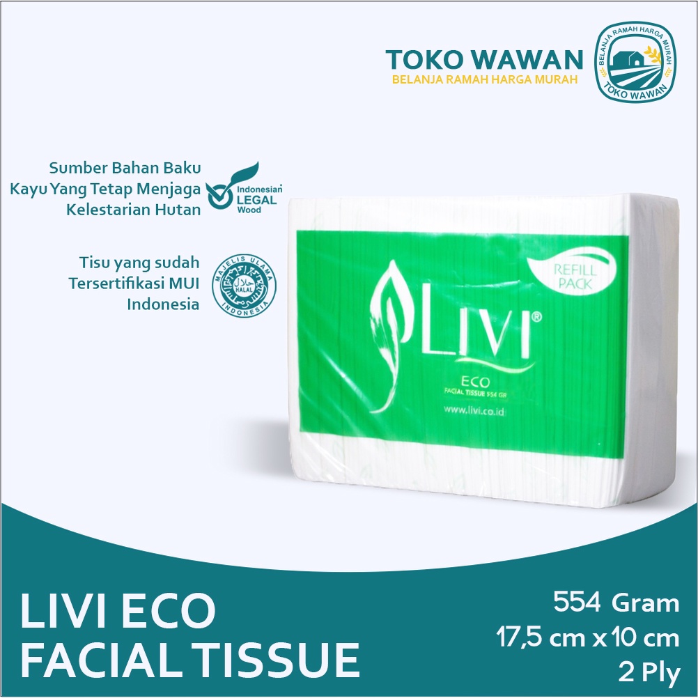 Jual Tissue LIVI Eco Facial Refill Pack 554 Gram PROMO MURAH / Tisu ...
