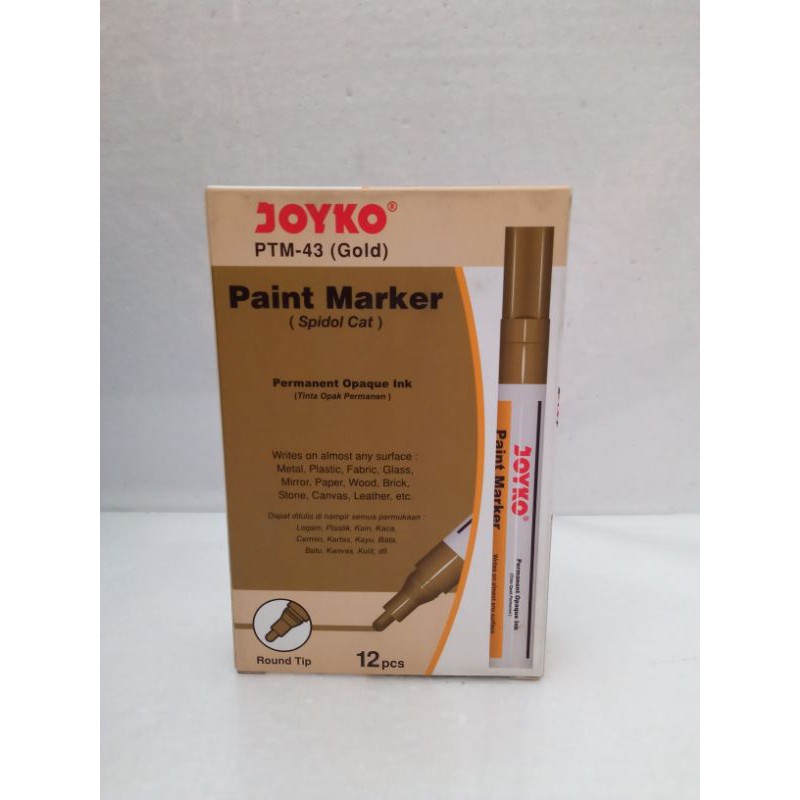 Jual spidol cat permanent JOYKO PAINT MARKER GOLD | Shopee Indonesia