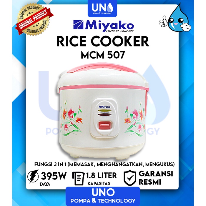 Jual Miyako Magic Com Rice Cooker Penanak Nasi 1.8 Liter MCM-507 / MCM ...