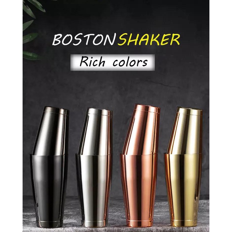 Jual premium boston shaker stainless cocktail color 700 / 500ml weight ...