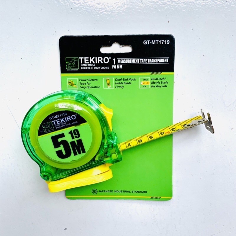 Jual METERAN - MEASURING TAPE 5 Meter Tekiro GT-MT1719 Transparan ...