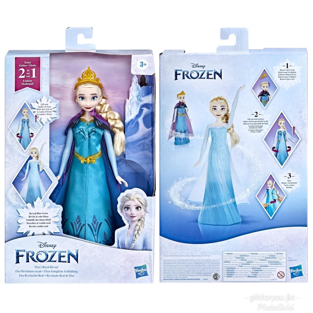 Jual Disney Frozen Elsa Royal Reveal Doll 2-in-1 Fashion Change Mainan ...