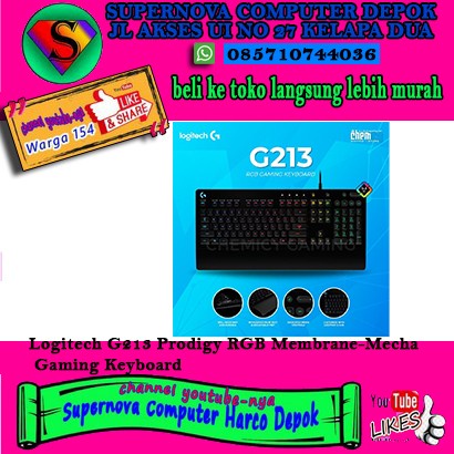 Jual Logitech G213 Prodigy RGB Membrane-Mecha Gaming Keyboard | Shopee ...