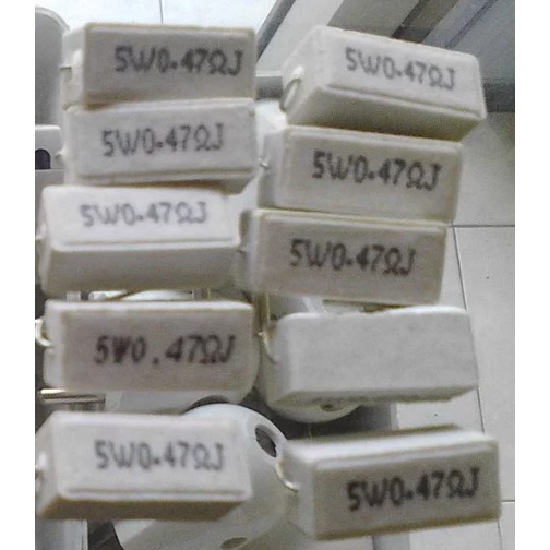 Jual Resistor 0,47 0.47 0R47 Ohm 5Watt 5W 5 Watt Putih Kapur | Shopee Indonesia