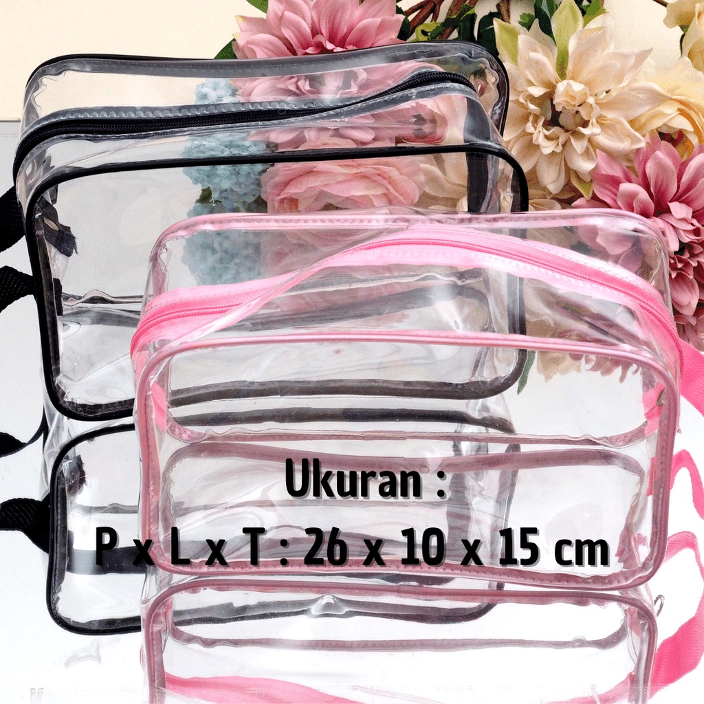 Jual Tas Dompet Kosmetik Mika UKURAN BESAR Transparan Warna Pouch ...