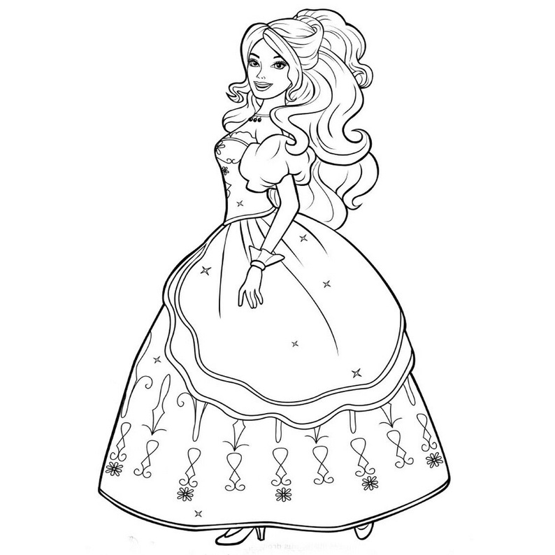 Jual Gambar Sketsa Mewarnai Tema Princess / Barbie| Seketsa Lukis ...