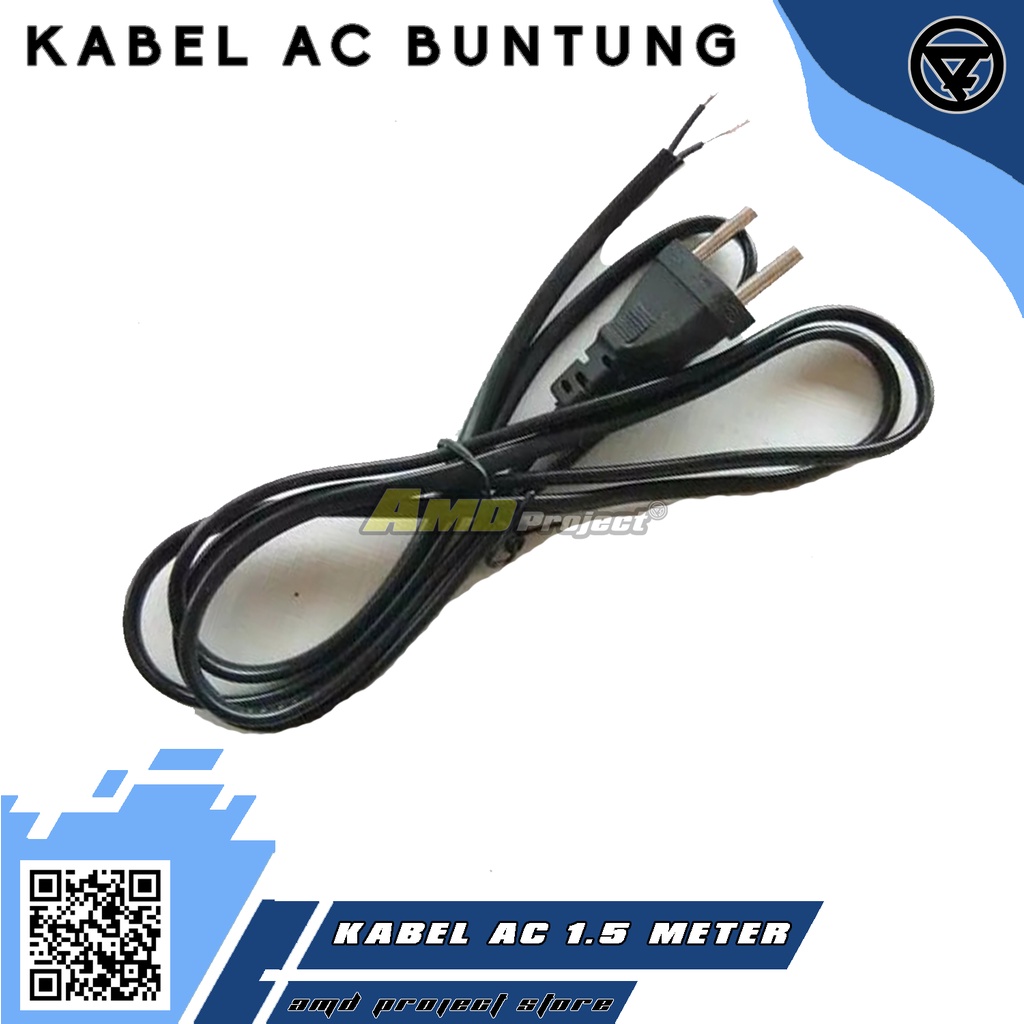 Jual Kabel Cable AC Cord 1.5 Meter Power PS Radio Tape Compo Colokan ...