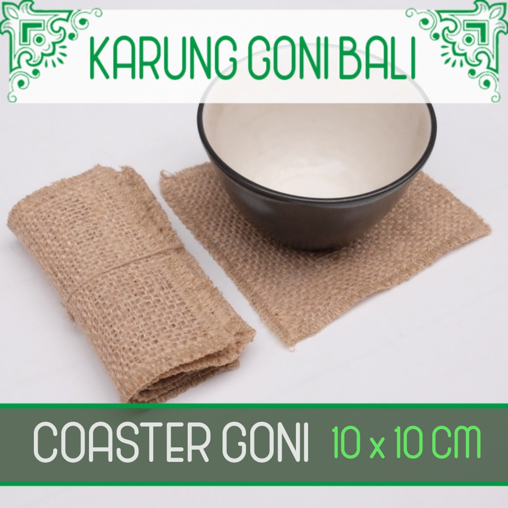 Jual Tatakan Alas Gelas Goni 10cm x 10cm (4 pcs) - Kain Goni - Burlap ...