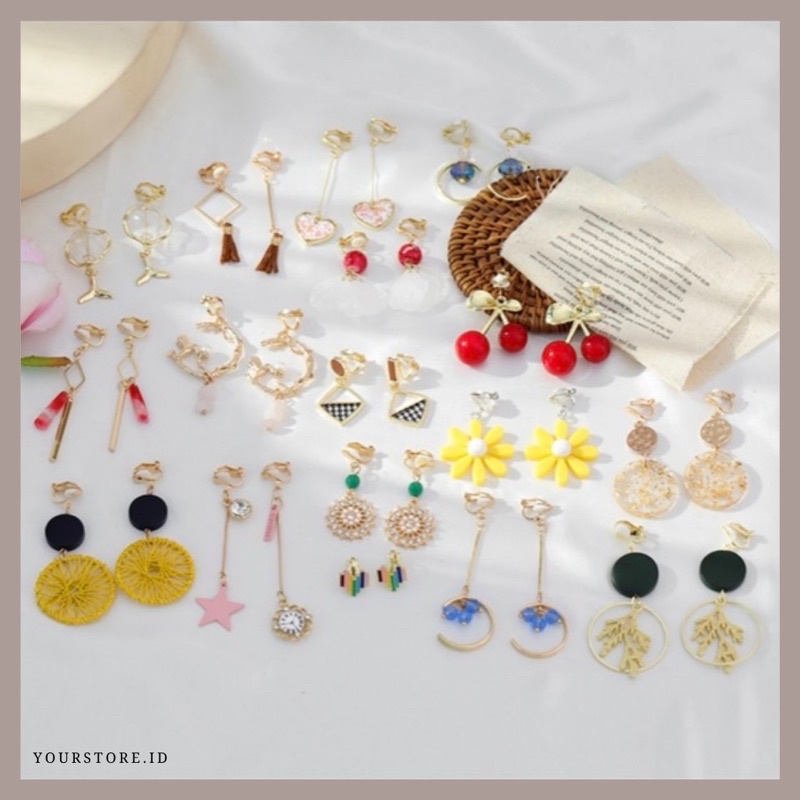 Jual anting klip/ anting jepit (cute collection) | Shopee Indonesia