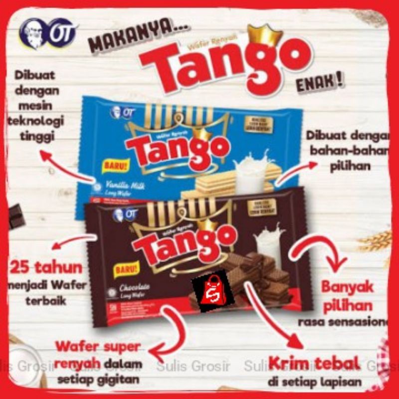 Jual Tango Wafer Chocolate Vanilla Milk 39gr | Shopee Indonesia
