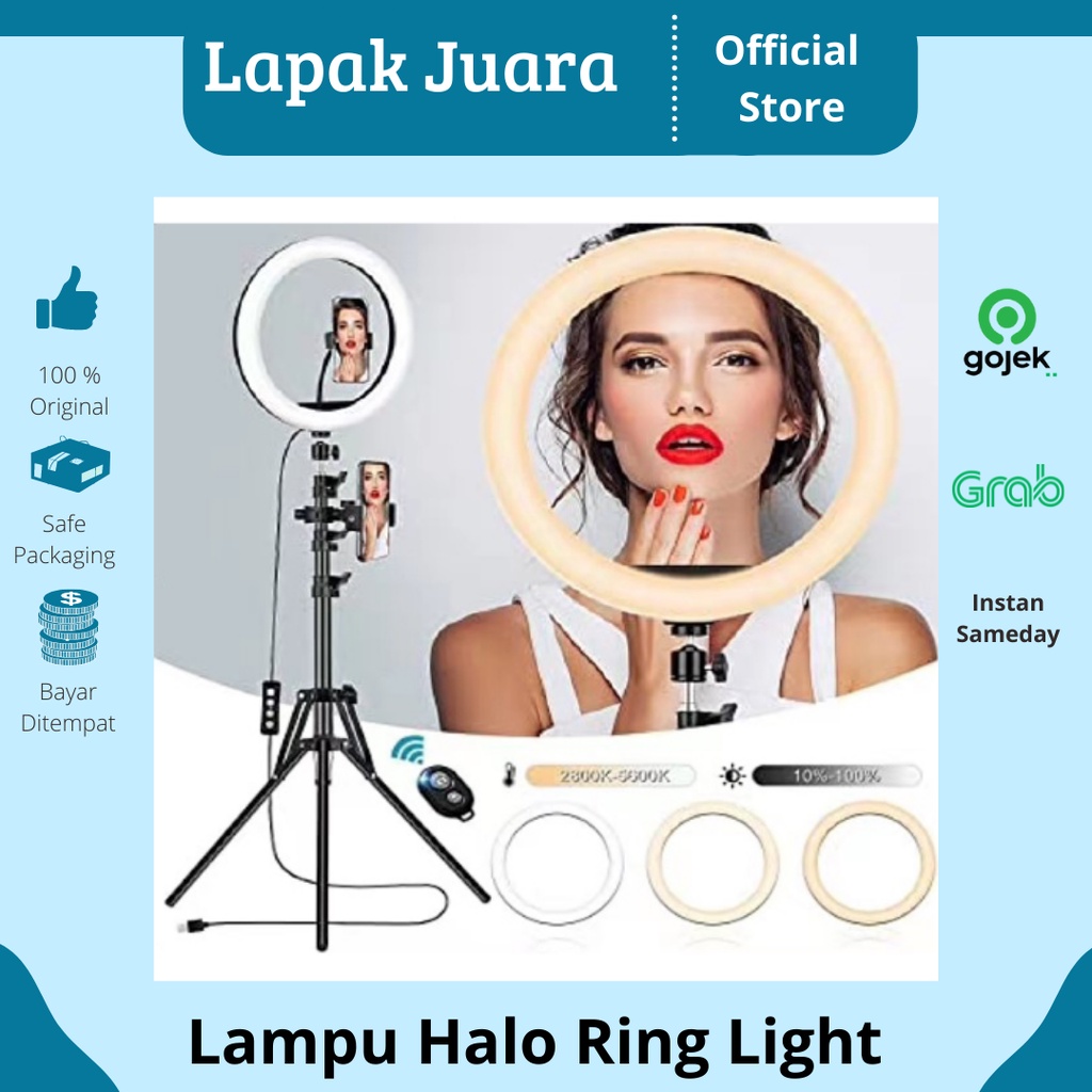 Jual Ring Light | Lampu Halo RingLight + Stand 2 M Untuk Live Streaming ...
