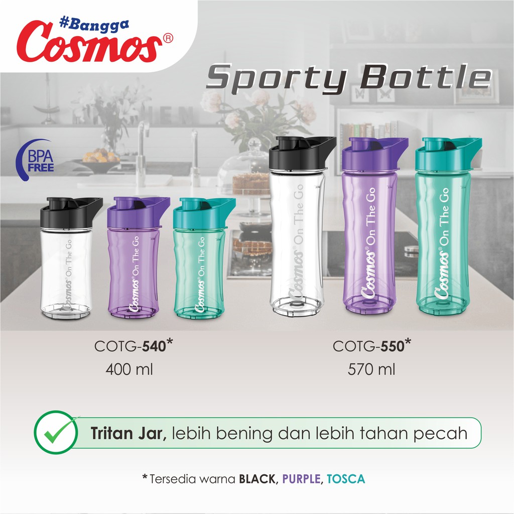 Jual Cosmos COTG-550 - Tritan Bottle 570 ml - Purple | Shopee Indonesia