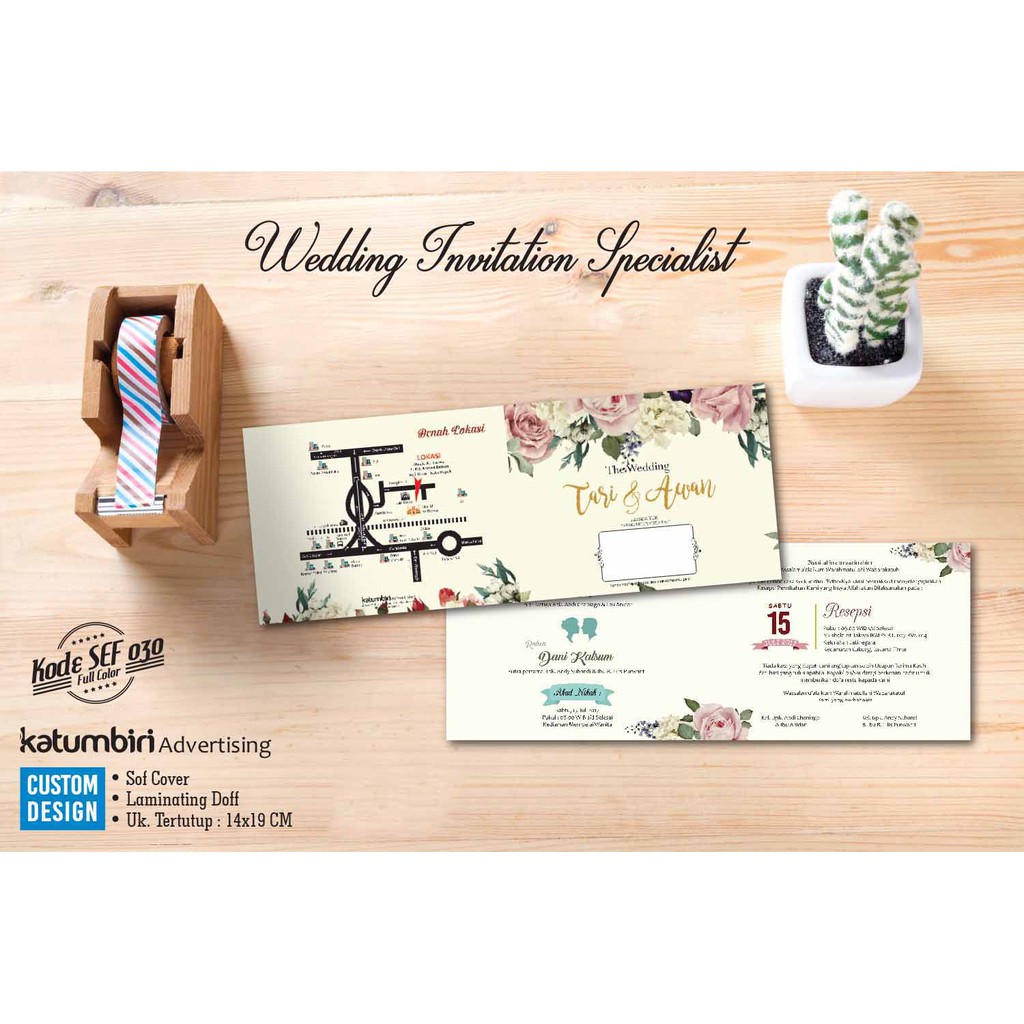 Jual Undangan Custom Soft Cream Lipat | Shopee Indonesia