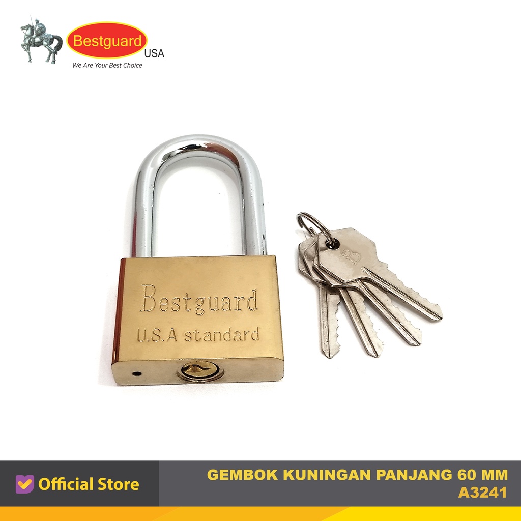 Jual Bestguard Gembok Kuningan Panjang 60Mm | Shopee Indonesia