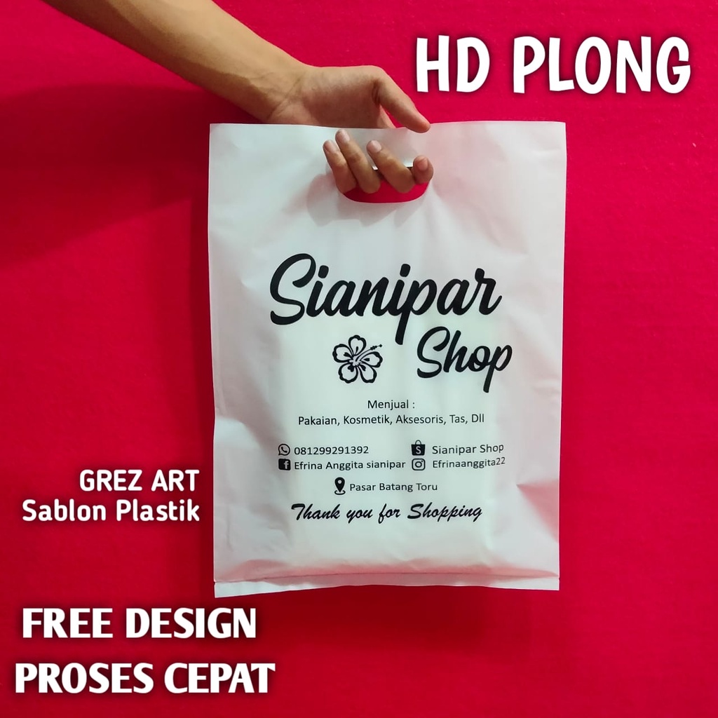 Jual Plastik Sablon Packing Olshop HD Plong 20x30 Murah, FREE DESIGN ...