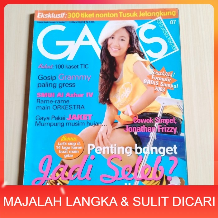 Jual Majalah GADIS No.7 Mar 2003 Cover SHERINA Langka | Shopee Indonesia