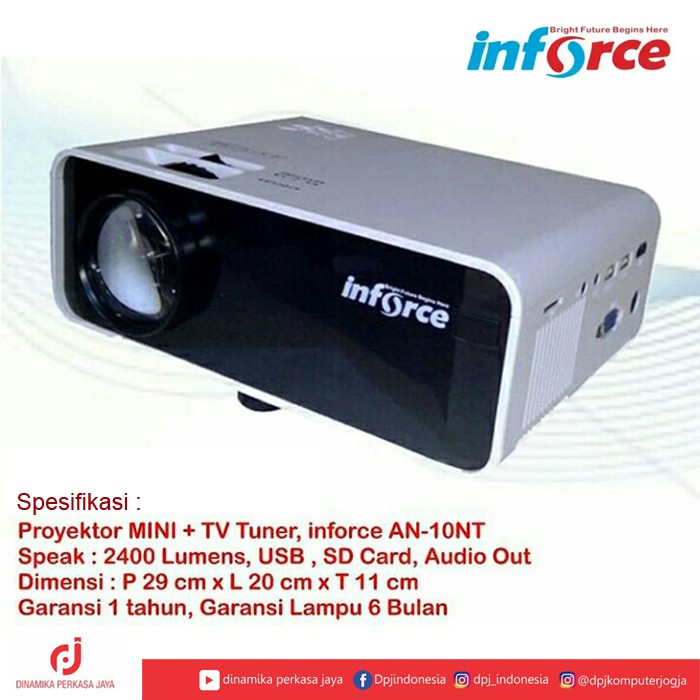 Jual Mini Projector Inforce AN-10NT TV 2400 Lumens HDMI | Shopee Indonesia