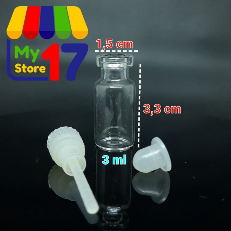 Jual Botol Kaca Vial Botol Pinisilin 3 ml, 4 ml, 5 ml, 7 ml dan Tutup ...