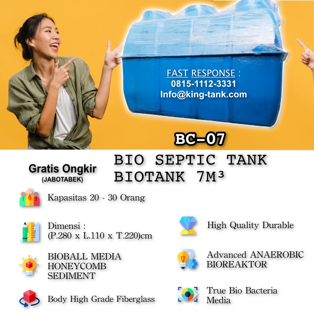 Jual TANGKI Septic Tank BIO BIOTECH 7000 Liter / 7 m3 | Shopee Indonesia