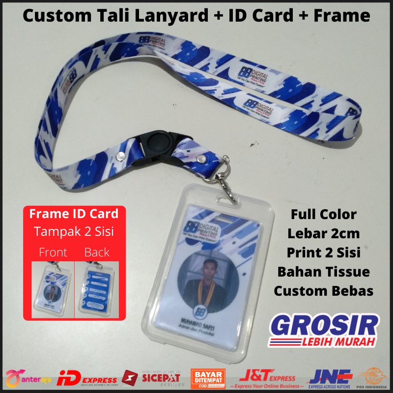 Jual ( ️COD) Promo Cetak Lanyard+ID Card+Frame 2 Sisi / Tali Lanyard ...