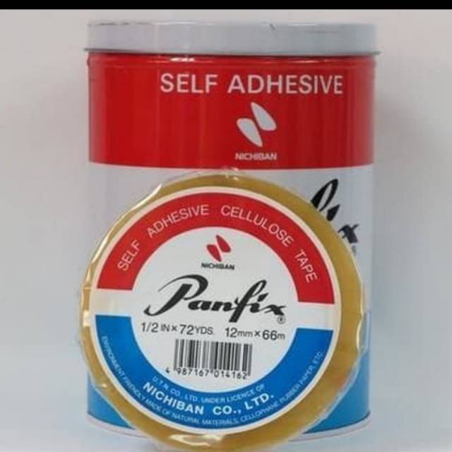 Jual (12 Pcs) Grosir ISOLASI PANFIX 1/2 inch x 72 yard CELLULOSE TAPE ...
