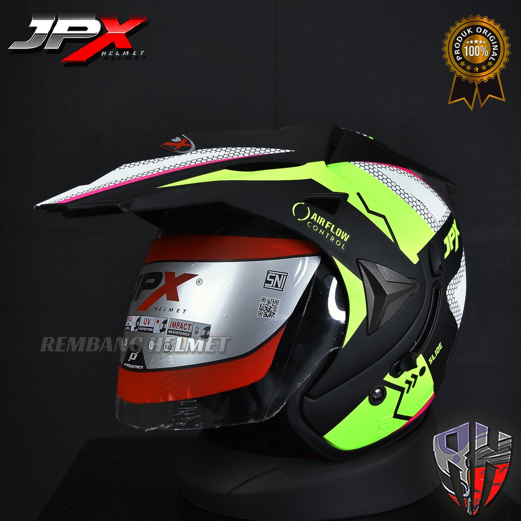 Jual HELM JPX SUPERMOTO MOTO X BLACK DOFF PACKING BOX | Shopee Indonesia