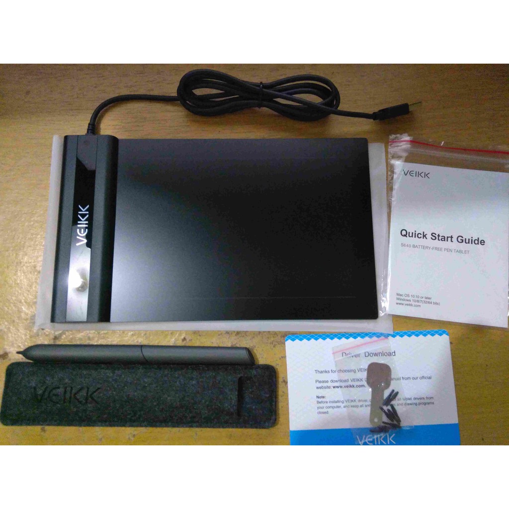 Jual Veikk S640 Tablet Gambar Profesional Drawing Pen Tablet second ...