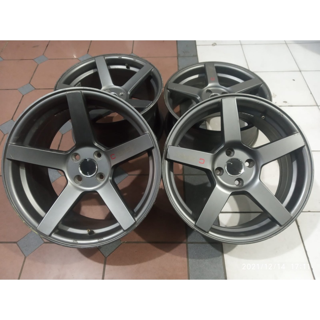 Jual velg mobil racing ring 16 pcd 4x100 model ne4 warna cocok untuk mobil brio agya calya ...