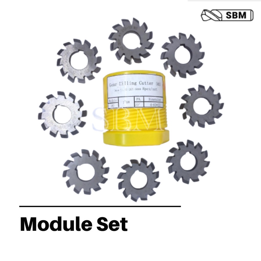 Jual MODULE GEAR MILLING CUTTER / MODUL PISAU GIGI SET BERBAGAI UKURAN ...
